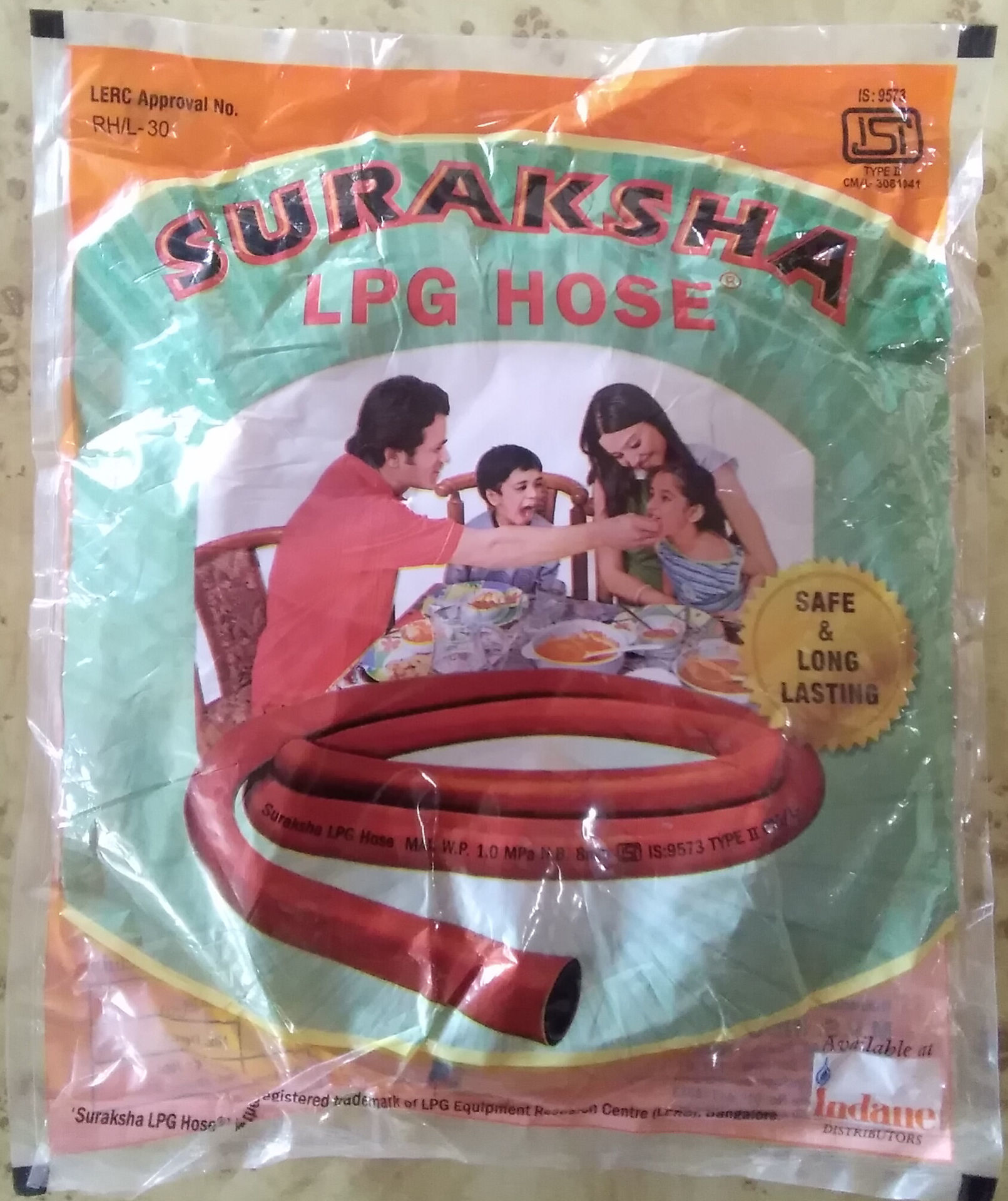 SURAKSHA LPG HOSE Pipe LPG Gas Nali 1.5M-