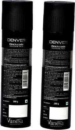 Denver Black Code Cologne Talc (2 x 300 g)-